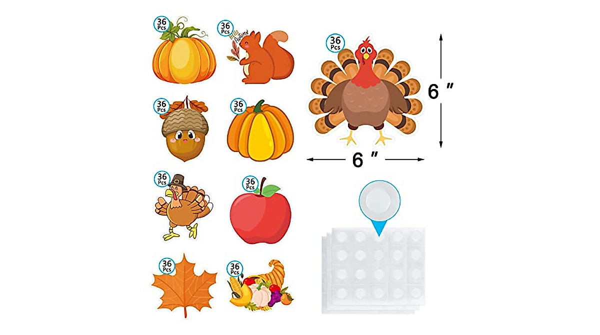 Fall Classroom Decorations: 45 Pcs Turkey & Pumpkin Cut-Outs