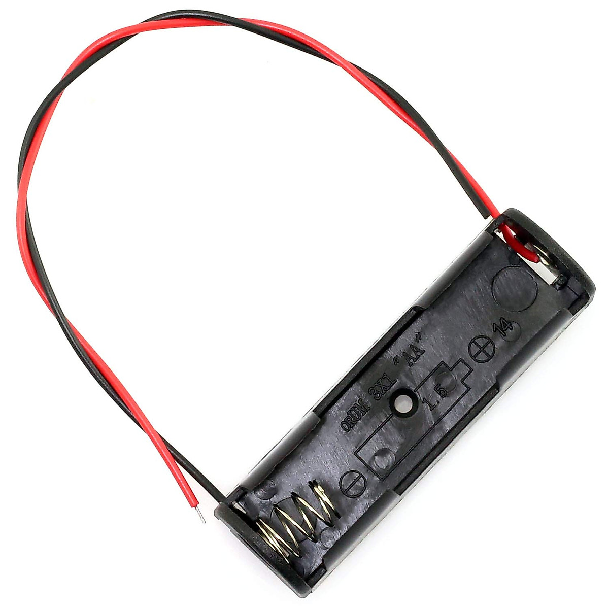 E-outstanding 10PCS Single AA Battery Holder Case with Wire Connections Black 1.5V