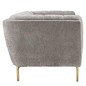 Modway Bestow Tufted Crushed Performance Velvet Sofa, Light Gray