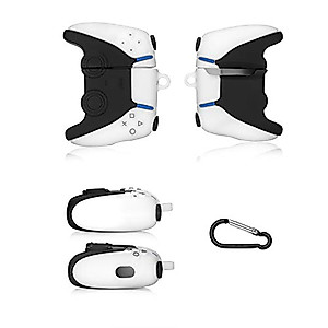 PS-5 Airpods Case, Protective Shockproof Case Cover Skins with Keychain Compatible with Apple AirPod 2 and 1