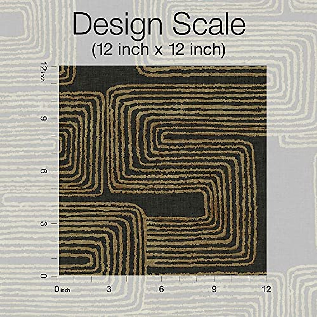 RoomMates RMK12213PL Nikki Chu Black and Metallic Gold Zulu Signature Peel and Stick Wallpaper