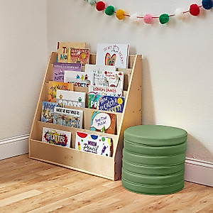 ECR4Kids SoftZone Floor Cushions with Handles, 2" Deluxe Foam, Round, Hunter Green, (6-Pack)