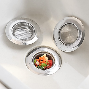 NEREIDS NET Stainless Steel Kitchen Sink Strainer, Bathtub Hair Catcher Anti-Blocking Universal Stainless Steel Toilet Shower Basin Drain Filter for Kitchen Silver