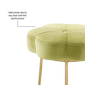 Linon Light Green and Gold Vanity and Accent Talulah Stool