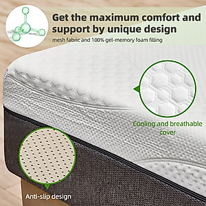 BDEUS 8 inch Gel Memory Foam Mattress for Cooling Sleep Pressure Relief Medium Firm Bed Mattresses CertiPUR-US Certified