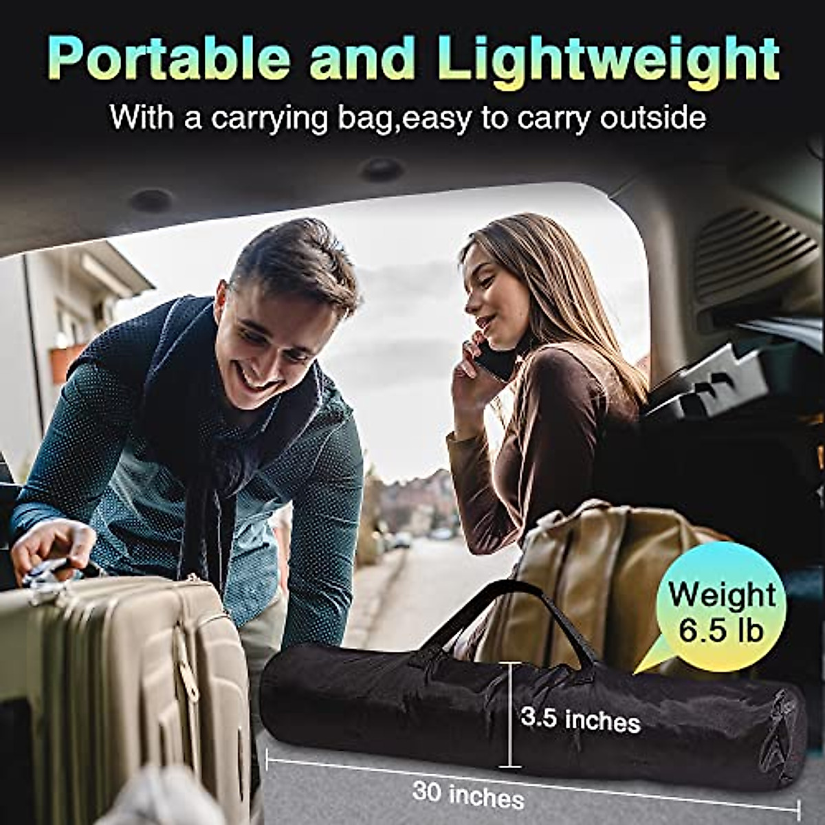 [Upgraded] MOOKA Family Projector Screen and Stand, 100- inch Projector Screen Outdoor with Carry Bag, 16:9 4K HD Rear Front Outdoor Movie Screen Wrinkle-Free, Easy to Assemble for Home Theater