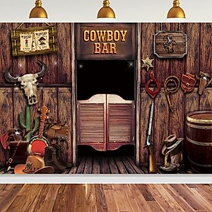 Western Cowboy Backdrop,84x60Inch | Cowboy Backdrop Western Cowboy Banner Western Cowboy Background Western Party Supplies Decor Wild West Decor Cowboy Birthday Theme Party Backdrop Supplie 7x5FT