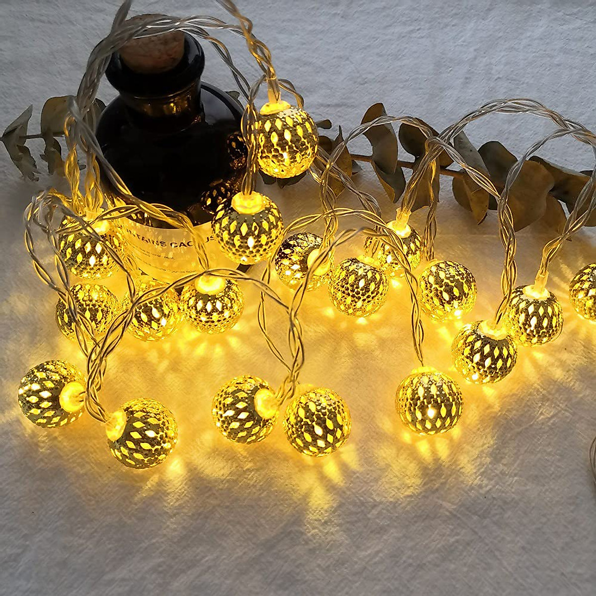 Globe String Lights, 20/30/50 Balls Waterproof LED Fairy Lights, Outdoor Starry Lights Solar Powered String Lights, Decorative Lighting for Home, Garden, Party, Festival, Warm White