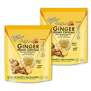 Prince of Peace Instant Ginger Honey Crystals, 2 Packs of 30 Sachets – Instant Hot or Cold Beverage – Easy to Brew Ginger and Honey Crystals