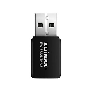Edimax Wi-Fi 4 802.11n Mini USB Adapter -Newest Version- Wireless N300 Dongle, 300Mbps throughput, Auto-Power Adjustment for Energy Saving, Win 11 Plug-n-Play, Mac OS, Linux, EW-7722UTn V3