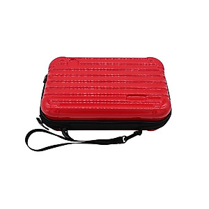 N11 SenYang Hard Shell Cosmetic Case,Carrying Hard Bag, Protective Storage Case Bag for Toiletry, Beauty Makeup, Electronic Accessories, Overnight Travel Water Resistant Crash Proof (Red)