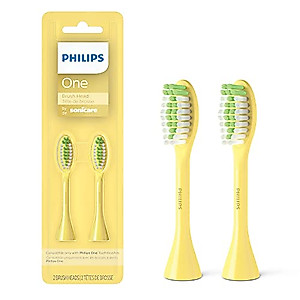 Philips One by Sonicare Battery Toothbrush, Mango, HY1100/02 + Philips One by Sonicare 2pk Brush Heads, Mango BH1022/02