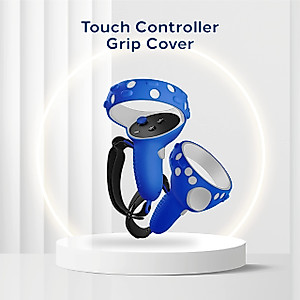 TNP Controller Grips for Oculus Quest 2 / Meta Quest 2 Knuckle Strap Black VR Touch Controller Hand Grip Cover Protector Sleeve with Anti-Throw Adjustable Straps