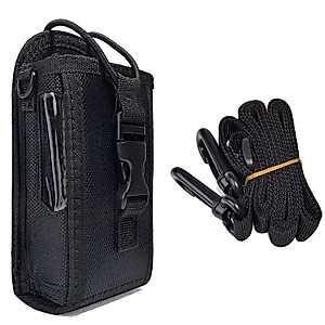 HYS Nylon Case with Belt Loop & D-Ring/Black Carrying Strap, Tactical Holster Walkie Talkie Pouch for MOTOROLA GP328 PRO5150 GP320 GP340 MTX960 Handheld Two Way Radio