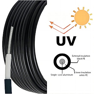 CYM-INSIST Electric Fence Double Insulated Wire Underground,12-1/2 Guage Electric Fence Double Insulated Underground Hard Cable,Aluminum Core Cable