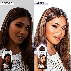 LITTIL Selfie One - Selfie Ring Light for Phone Rechargeable Cell Phone Ring Light Clip On for iPhone, Android, and Laptop Camera | 3 Adjustable Light Modes | Beauty and Influencer