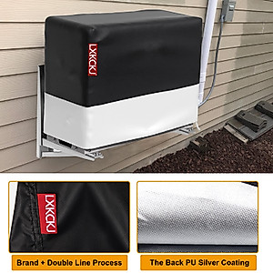 LXKCKJ Air Conditioner Cover for Outside Units - 420D Waterproof Air Conditioner Protection Covers for Window Unit - Winter AC Covers Fits AC Condensing HVAC Unit (Black & Silver 40''L X16''W X30''H)