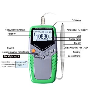 Class 5 Accuracy Permanent Magnet Gauss Meter Handheld Digital Tesla Meter Magnetic Flux Meter Surface Magnetic Field Test