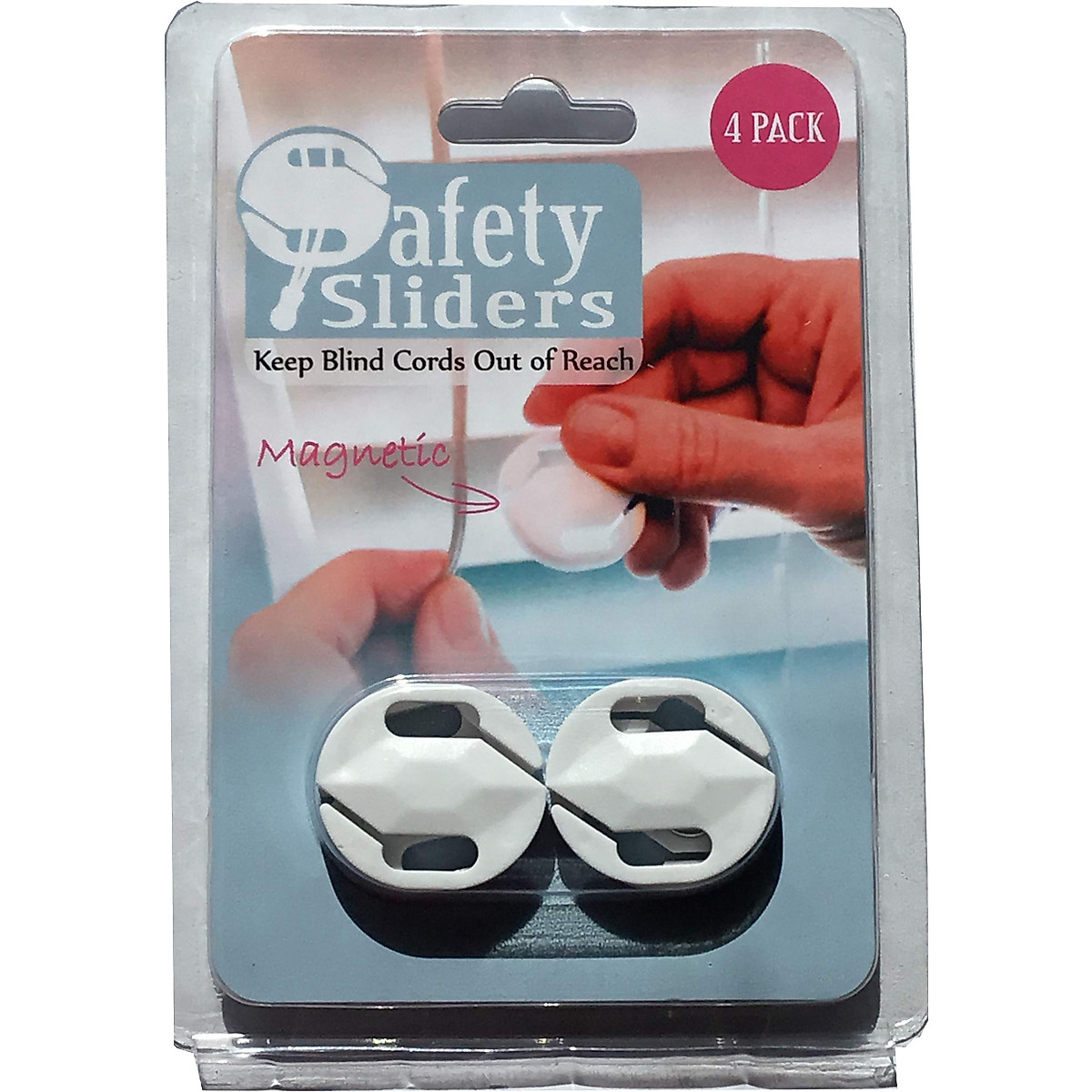 Blind Cord Safety Slider (4 Pack) - No Holes or Adhesive on Walls- No Winding/Unwinding Cords