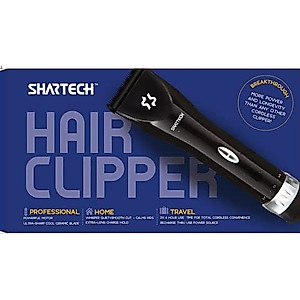 SHARTECH Professional Hair Clipper Cord/Cordless Hair Cutting & Trimming Kit, Super Quality Metal and Ceramic Blade, Cut Size 0.5mm(000)-1.7mm, 3 5 7 9mm Combs, with 2 Rechargeable Lithium Batteries