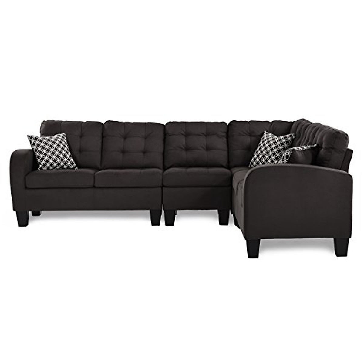 Homelegance Sinclair 84" x 107" Fabric Sectional Sofa, Chocolate