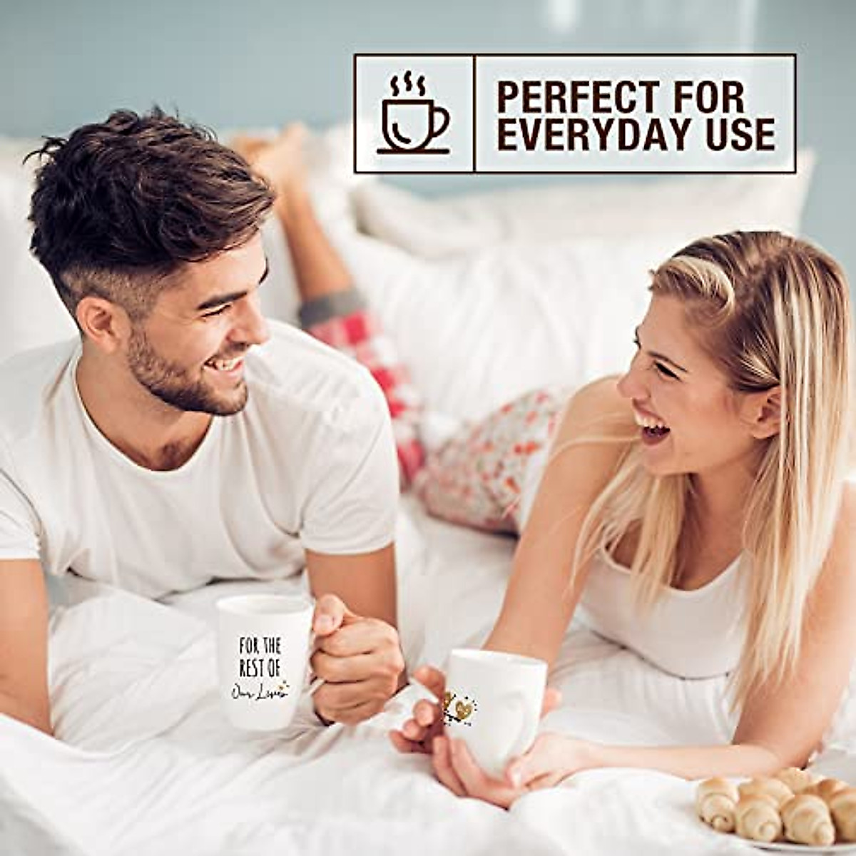 AW BRIDAL Couples Gifts 12 OZ Coffee Mugs Set of 2, Bridal Shower Gift for Bride and Groom Cups, Engagement Newlywed Anniversary Wedding Gifts for Couple, Mr and Mrs Gifts, Ceramic Coffee Mug with Lid