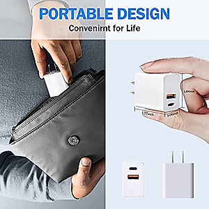 USB C Wall Charger Block,20W Dual Port Cube,Fast Charging Plug Compatible with Apple Watch Series 8 7 6 SE iPhone 14/13/12 Mini/Pro/Pro Max/11/SE/XR/8 ipad