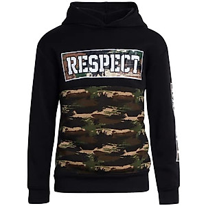 Quad Seven Boys' Fleece Jogger Set - 4-Piece Athletic Pullover Fleece Hoodie Sweatshirt and Jogger Sweatpants (Size: 4-16), Size 8, Camo Respect