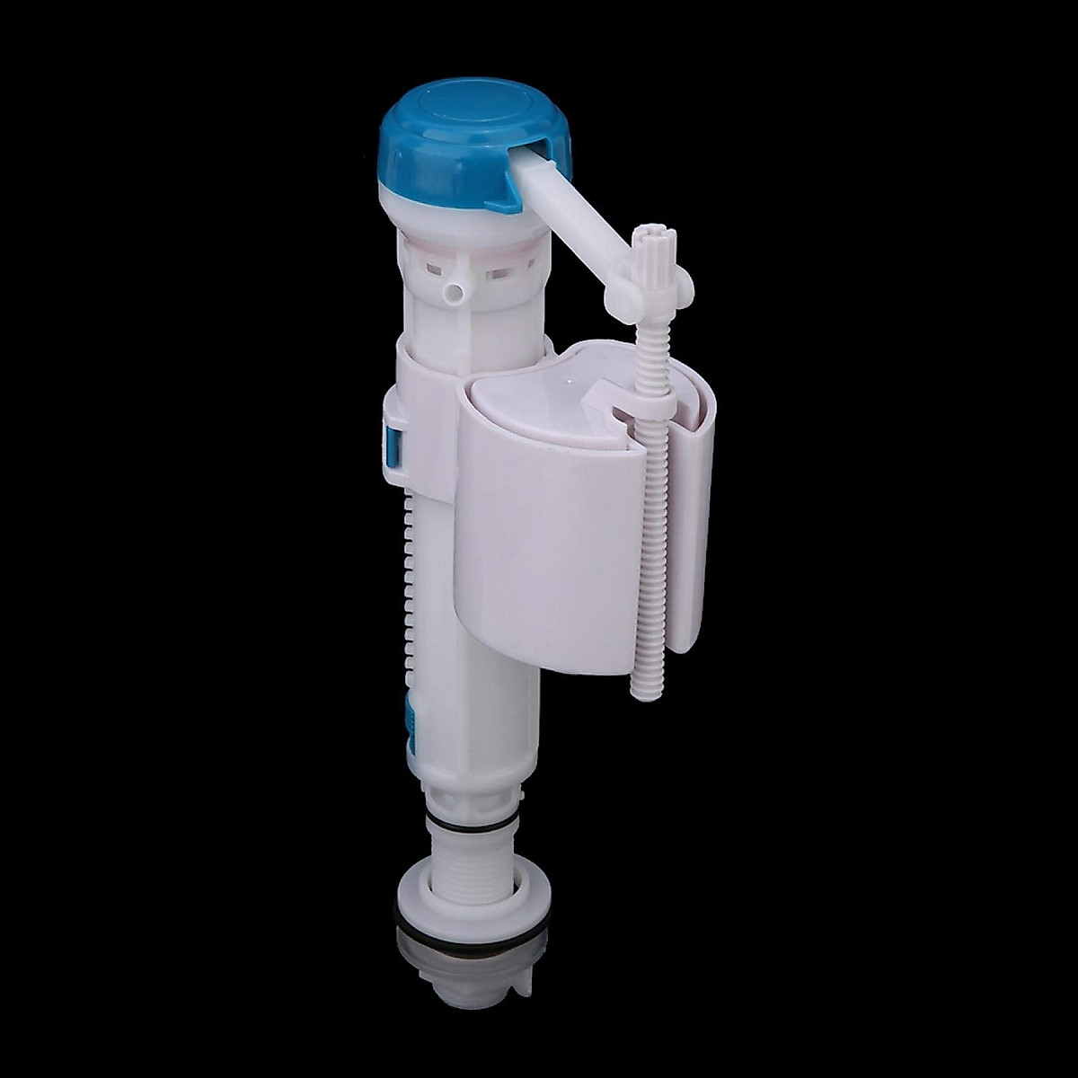 Toilet Inlet Valve, Toilet Push Button Fill Valve Dual Flush Cistern Syphon Bathroom Blue+White UK G1/2(4 points plastic pipe inlet valve)