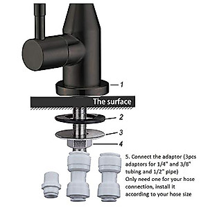 WENKEN Drinking Water Purifier Faucet, Modern Stainless Steel Commercial RO Water Filtration Faucet Matte Black for Under Sink Water Filter System