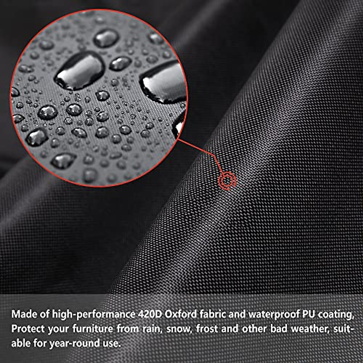 bemece Patio Furniture Set Covers, Waterproof, UV Resistant, Upgraded Ripstop 420D Oxford Outdoor Rectangular Patio Furniture Set Covers 124" L x 70" W x 29" H