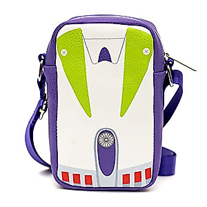 Disney Bag, Cross Body, Toy Story Buzz Lightyear Character Close Up Purple, Vegan Leather