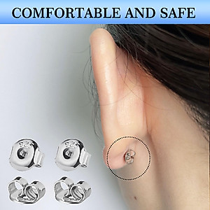 Earring Backs for Studs, Moconar 12PCS 925 Sterling Silver Earring Backs Replacements, Hypoallergenic Earring Backs Secure Ear Locking Pierced Earring Backs for Studs