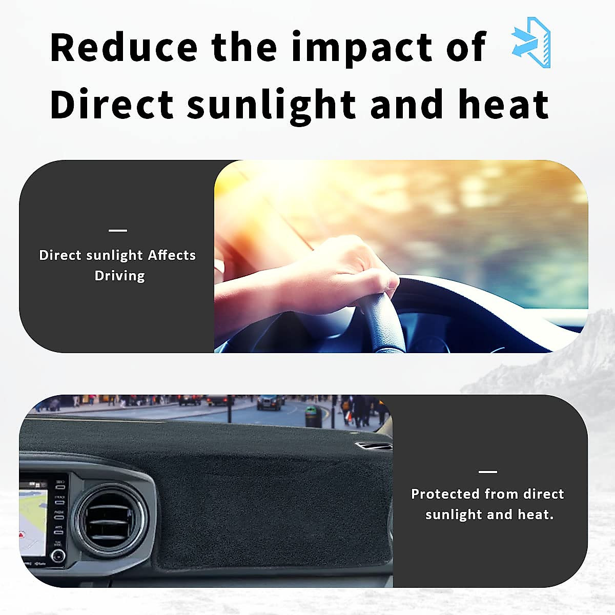 auovo Dashboard Cover Mat Compatible with Toyota Tacoma 2016 2017 2018 2019 2020 2021 2022 2023 Anti-Slip Dash Cover Dash Carpet Cover Sunshield Protector