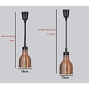 Commercial Heat Lamp Food Warmer Light HotelFood Heating Lamp Food Heater Self-Help Lifting Food Warming Light Food Service Equipment Fries Grill Heating Tube Restaurant (Color : Black, (Color : Blac