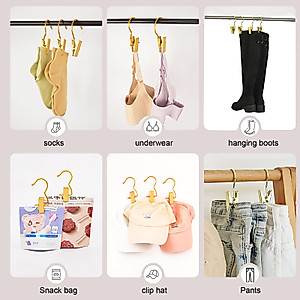 Gold Boot Clips for Closet, 20Pcs Laundry Clips, Boot Hangers for Tall Boots, Laundry Hooks, Premium Clothes Pins, Boot Hanger, Clip Hangers, Space Saving Portable Travel Hangers Clips