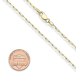 Miabella Solid 18K Gold Over Sterling Silver Italian 2mm Paperclip Link Chain Necklace for Women Men, 925 Made in Italy (Length 18 Inches (women's average length))