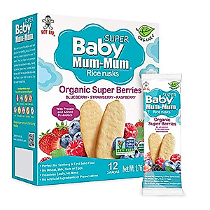 Baby Mum-Mum Organic Super Berries Rusks 1.76 Ounce, 24 Count (Pack of 6)