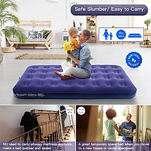 GiftWay Twin Size Camping Air Mattress - 9" Raised Inflatable Mattress Portable Comfort Flocked Blow Up Airbed with Patch Kit - Air Bed for Guests/Home/Travel/Housewarming Gifts