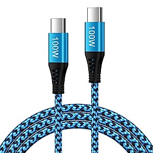 100W USB C Cable, 5A Fast Charging Type C to Type C Charger Cable 6FT Cord Braided for Samsumg Galaxy A03S A04S A12 A13 A14 A23 A34 A54 A51 A71,Z Fold/Flip 4,LG G5 G6 G7 G8 V20 V30 V60,LG Stylo 4/5/6