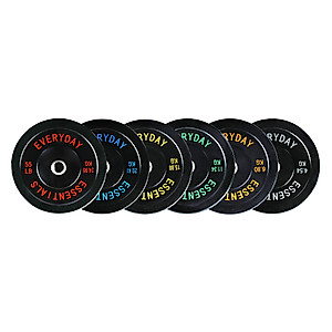 BalanceFrom Color Coded Black Olympic Bumper Plate Weight Plate with Steel Hub, 260LB Set, 2x 10/15/25/35/45LB