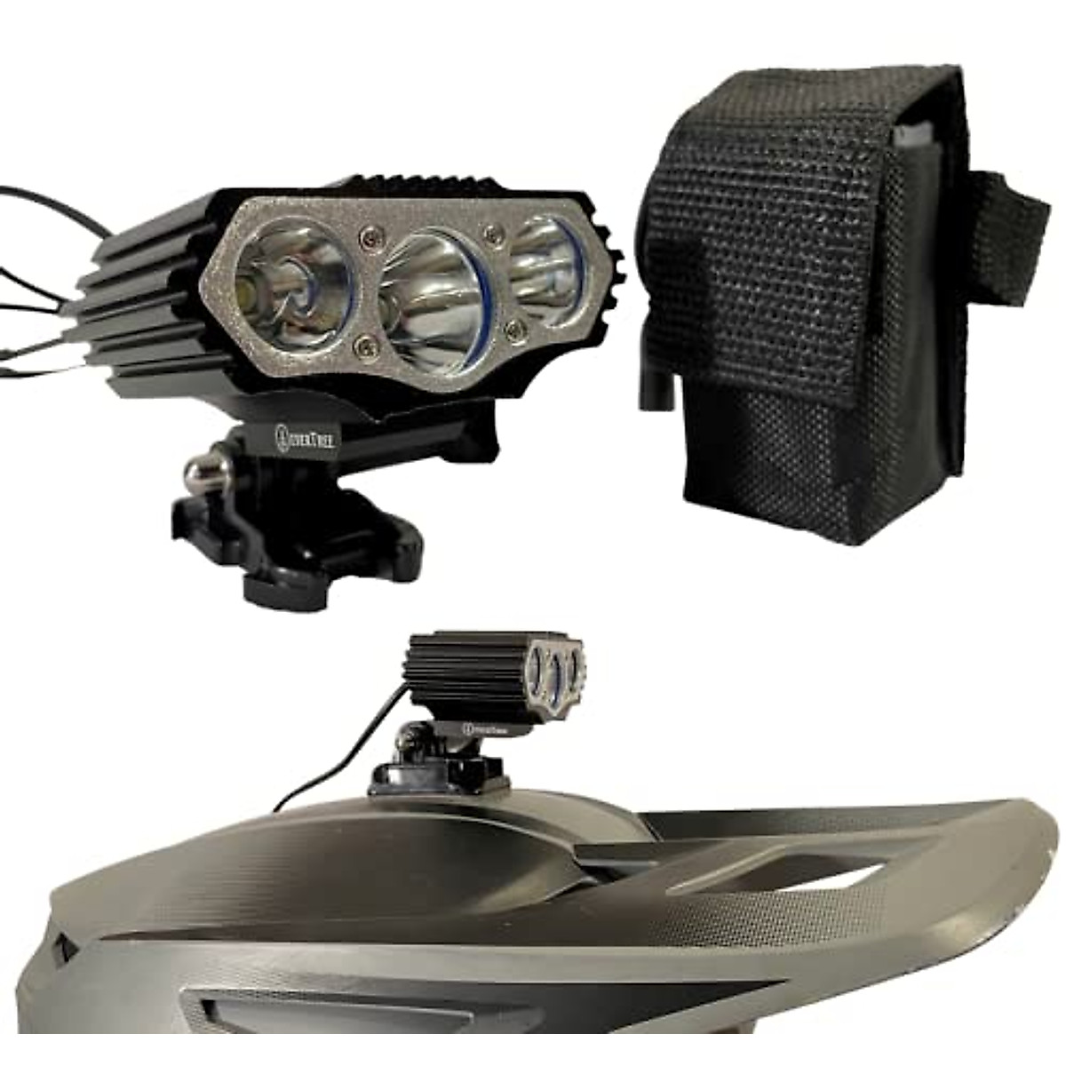 Night Owl Helmet Light Kit with 10pc GoPro Compatible Mount System, Powerful 3000 Lumen LED Riding Light Mount-Anywhere Motorcycle, Bicycle, Ski, Snowmobile, Dirt Bike & More - USA Based