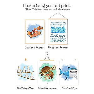 Silly Goose Gifts Nemo Fish Ocean Themed Character Wall Art Decor Baby Nursery Bedroom Room Bathroom (I'm Home Set of Six)