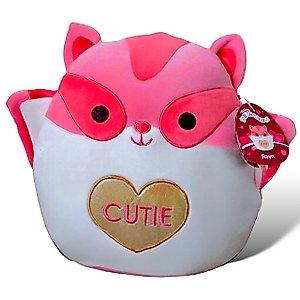 Squishmallows Official Kellytoy Rayn Sugar Glider 12 Inch Hot Pink and White with “ Cutie” on Belly Plush - 2023 Valentine’s Squad Stuffed Animal Toy Pillow