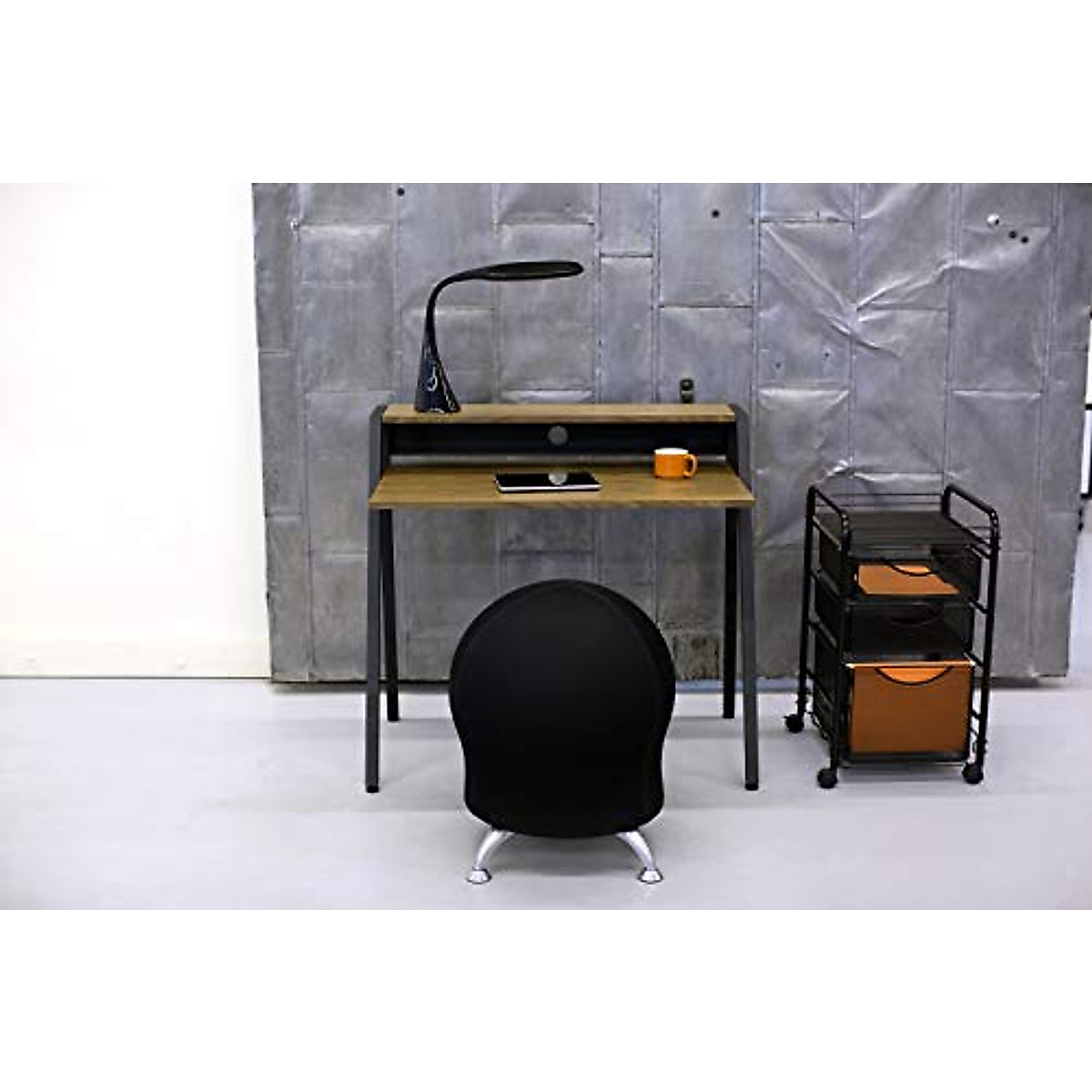 Safco Products Onyx Mesh 1 File Drawer and 2 Small Drawers Rolling File Cart 5213BL, Black Powder Coat Finish, Durable Steel Mesh Construction, Swivel Wheels for Mobility