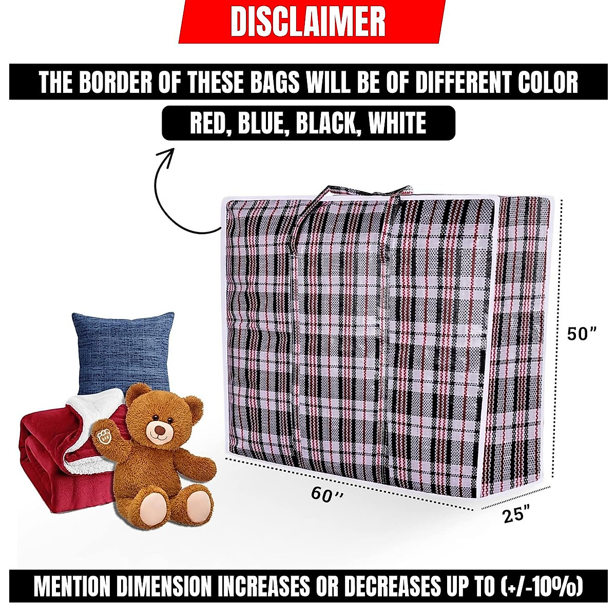 AAYAW Reusable & Versatile Large Laundry Bags with Reinforced Zips & Handles - Multi-Pack Options Durable for Clothing & Bedding - Ideal for Storage, Moving & Travel(+/- 10%) (Pack of 3)