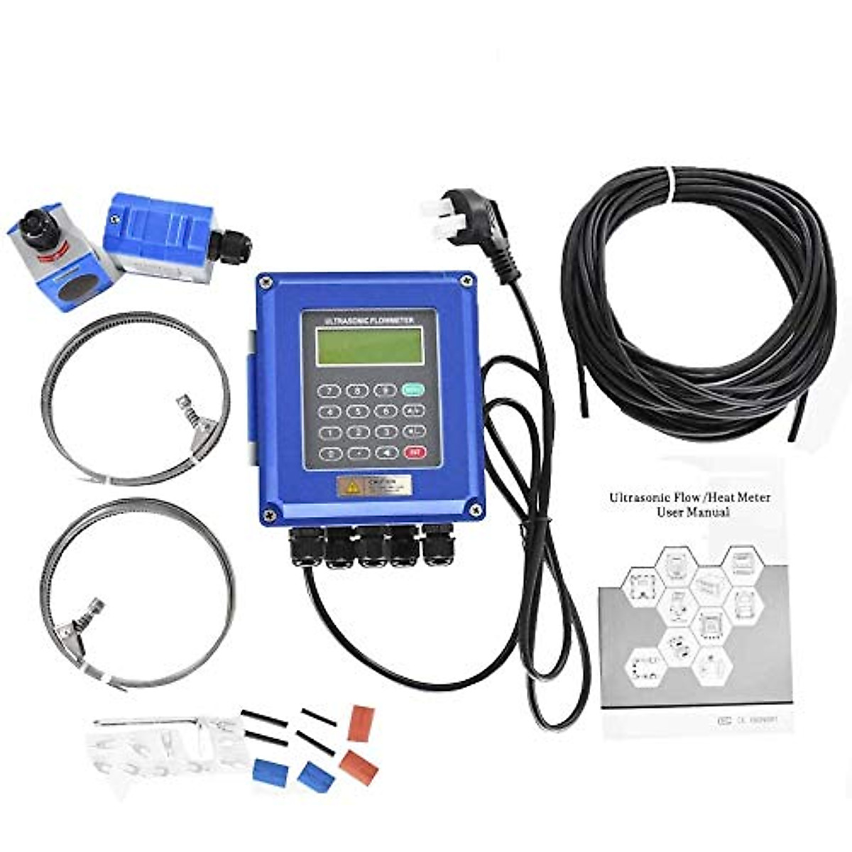 RaeSung Digital Portable Ultrasonic Flowmeters Flow Meter TUF-2000B+TM-1 DN50-700mm with TM-1 Medium Clamp-on Transducer
