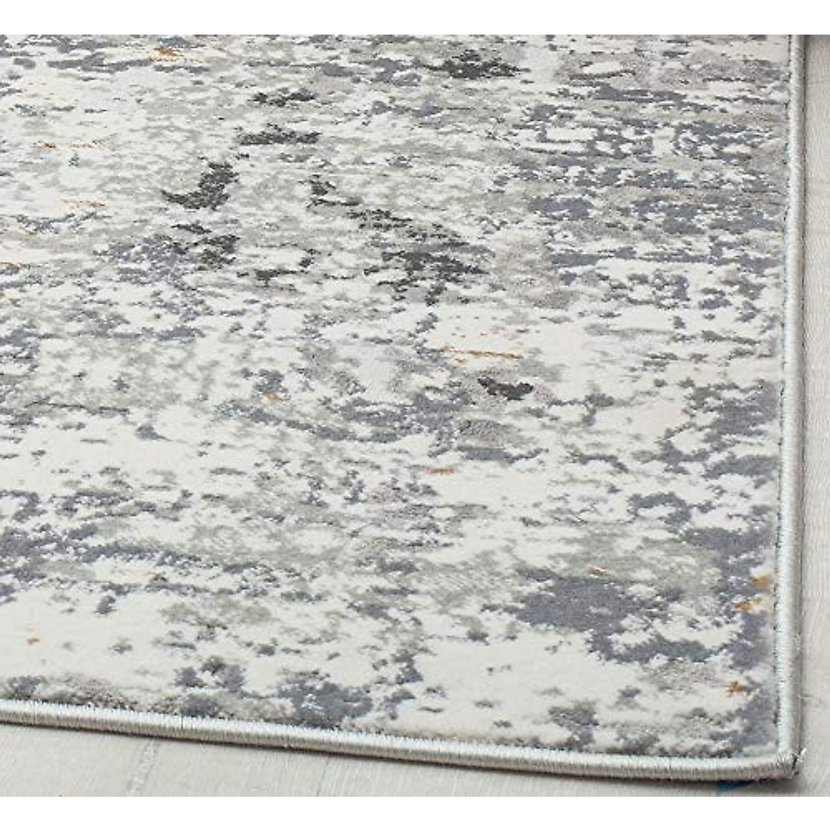 Rugs America Austin AD90A Iron White Abstract Transitional Area Rug 5'3" x 7'0"