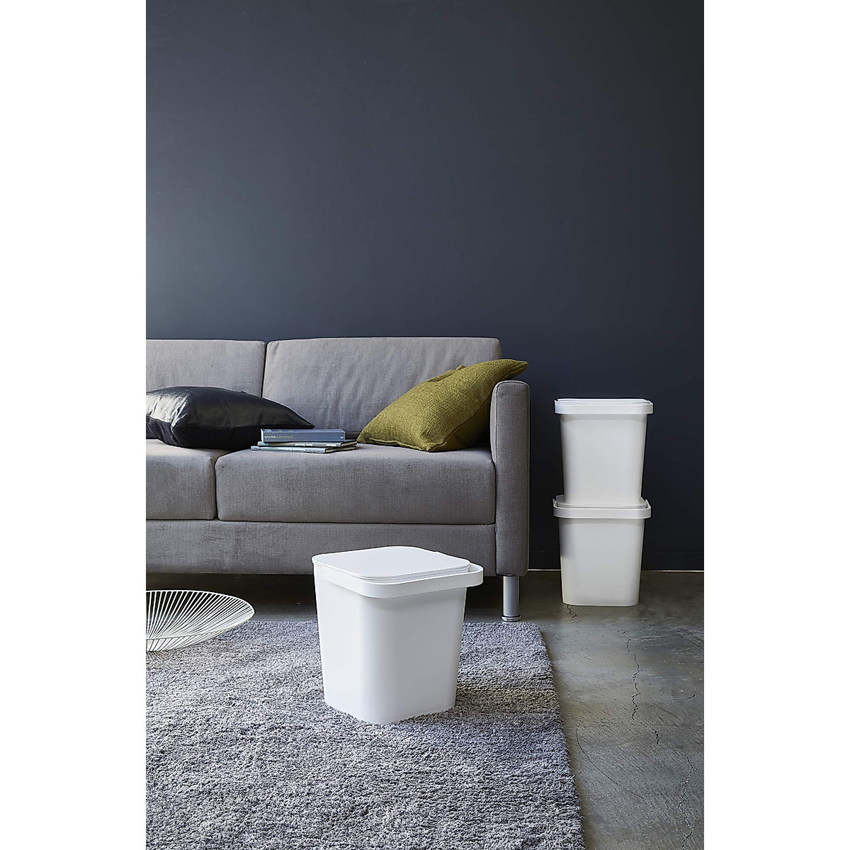 YAMAZAKI home Tower Storage Bin White