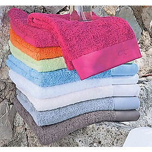 Garnier-Thiebaut, Set of 2, Luxury European Shower Mitts, Dolce Collection, Dark Orange, 100 Percent Cotton